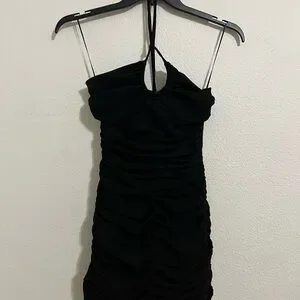 Zara | Dresses | Zara Black Ruched Halter Bodycon Dress | Poshmark
